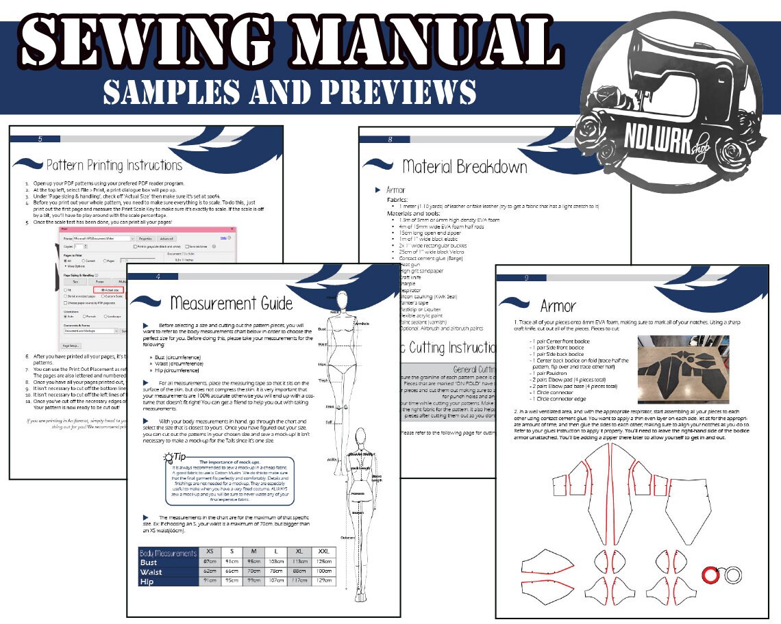 Armour Set 1 Sewing Pattern/downloadable PDF File and Tutorial Book - Etsy