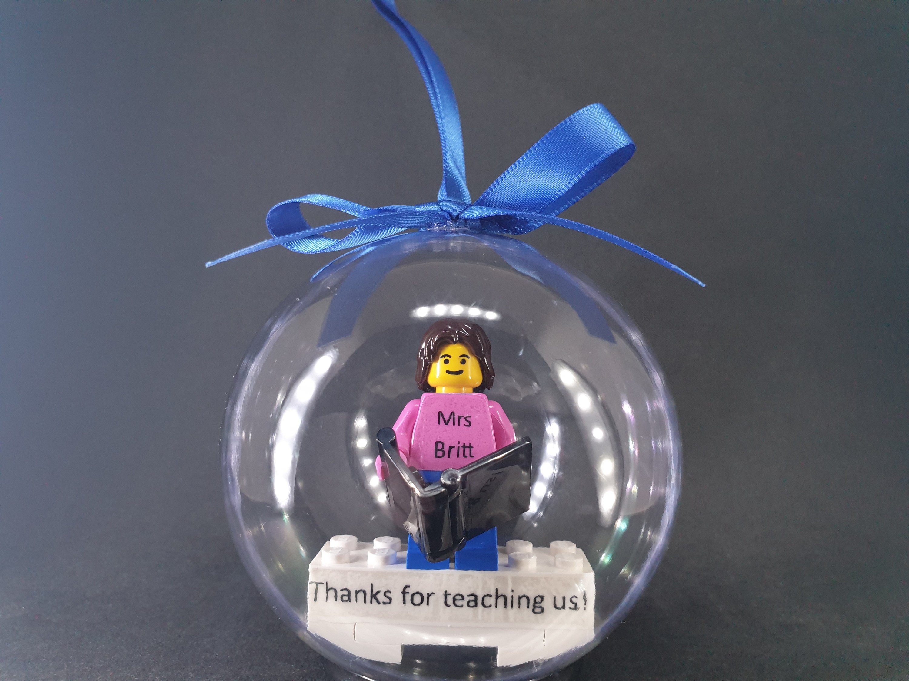 Personalised Lego® Minifigure Teacher Bauble, Teacher Gift, School Gift ...