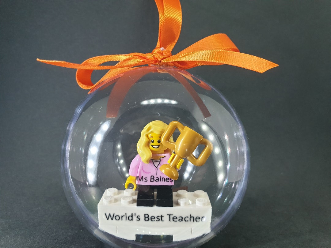 Personalised Lego® Minifigure Teacher Bauble, Teacher Gift, School Gift ...