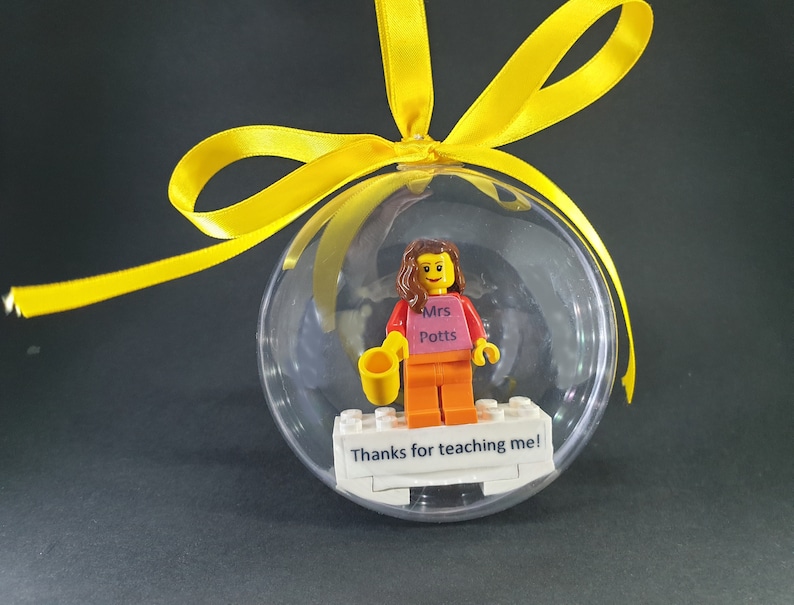 Personalised Lego® Minifigure Teacher Bauble, Teacher Gift, School Gift ...