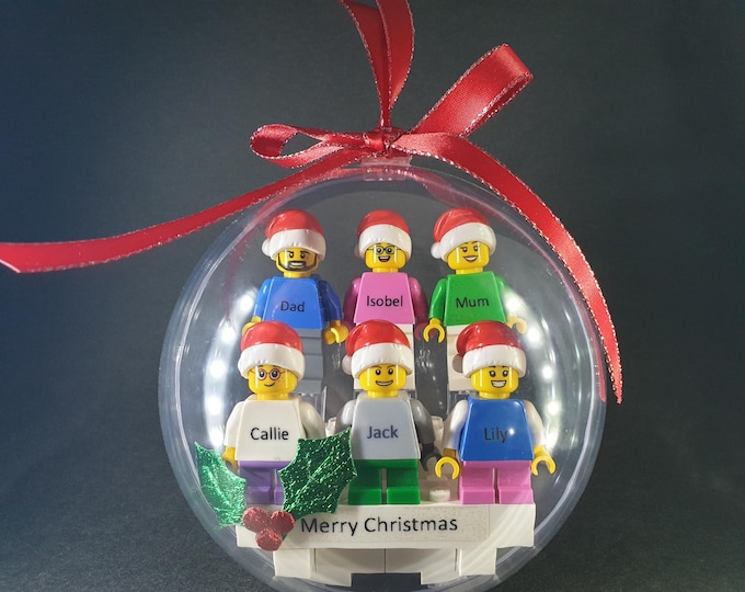 Personalised Lego® Minifigure Christmas Bauble, Christmas Ornament ...
