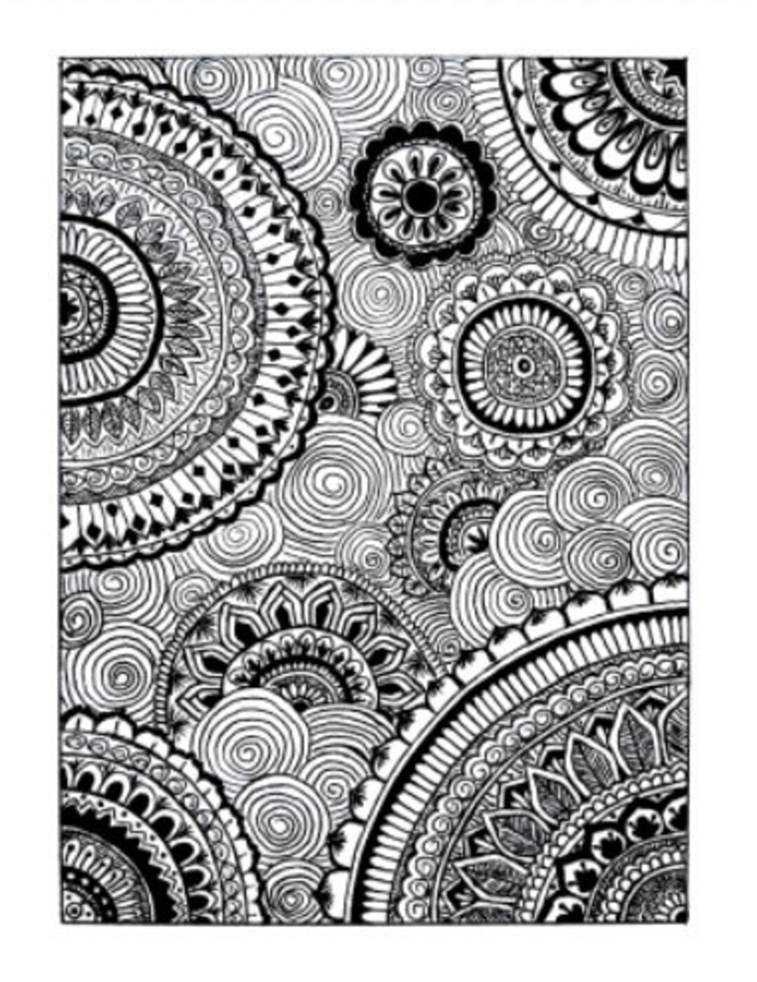 Line Art Printable Coloring Page Doodle Art - Etsy