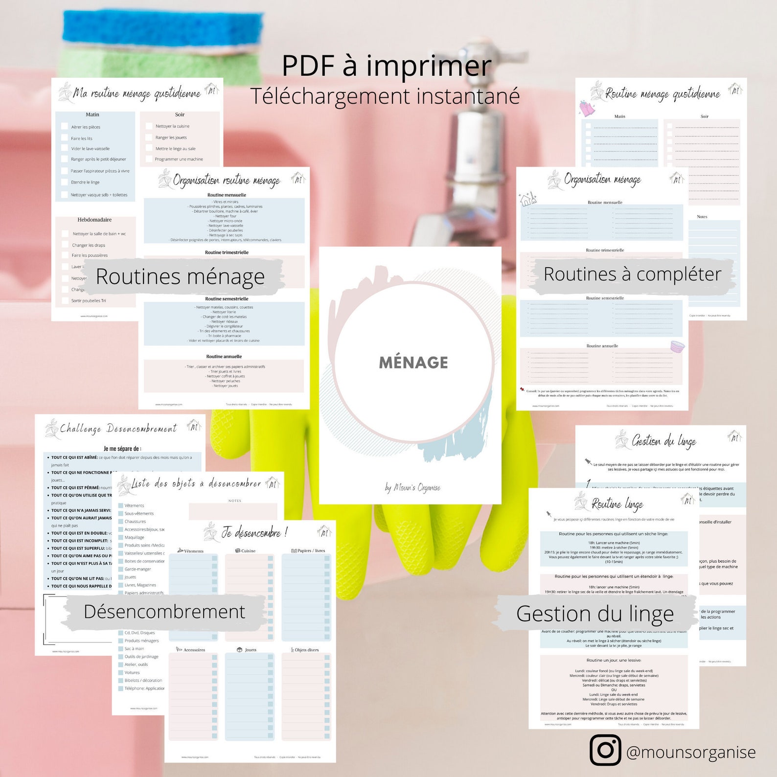 Kit d'organisation: Section Ménage. / Pdf à télécharger et imprimer ...