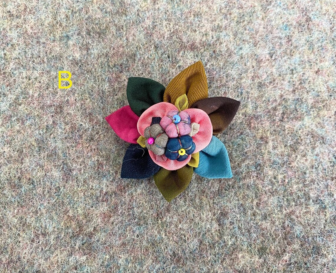 Fabric Brooch. Fabric Flower Brooch / Pin. Hand Made. | Etsy
