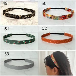 Narrow Cotton Headband: Handmade Thin Hair Band With Elastic Back. No ...