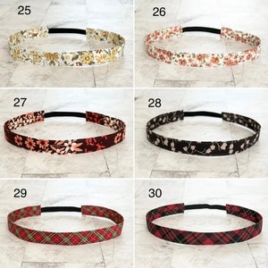 Narrow Cotton Headband: Handmade Thin Hair Band With Elastic Back. No ...