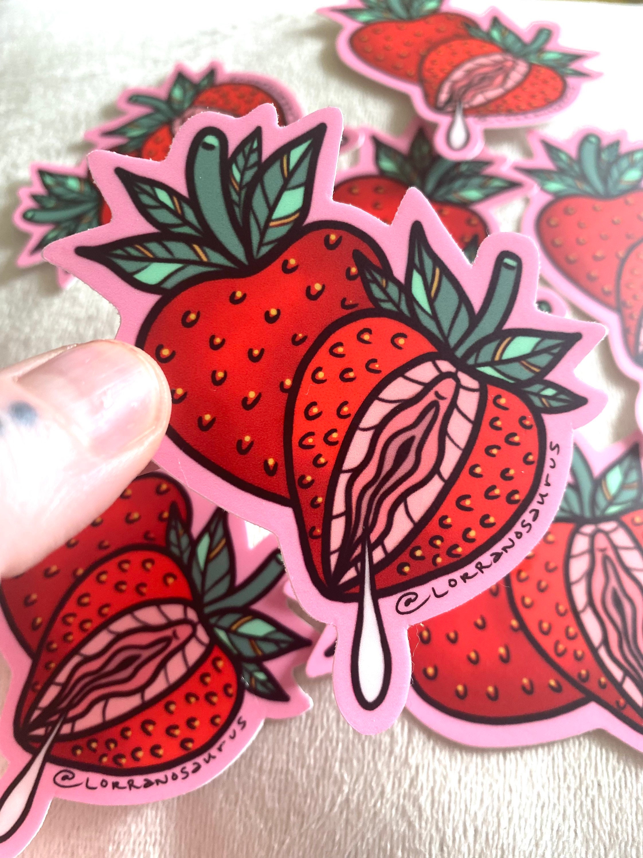 Strawberry WAP Sticker Vulva Fruit - Etsy