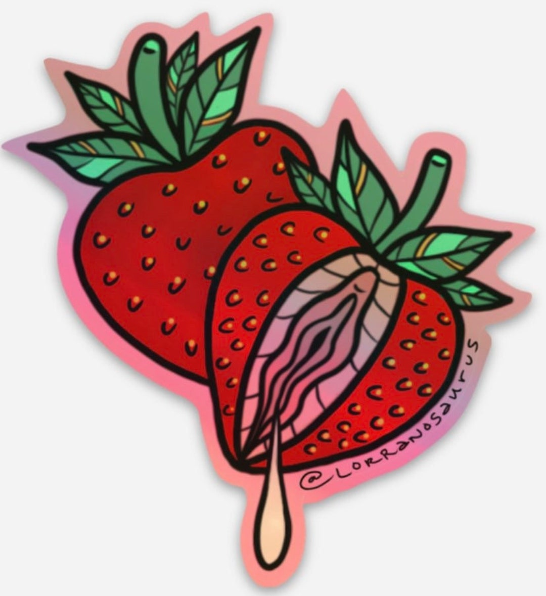 Holographic Strawberry WAP Sticker - Etsy