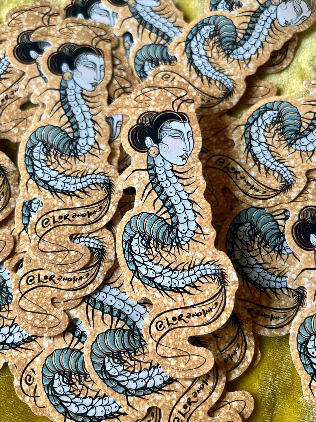 Boobapede Sticker | Irezumi Inspired Centipede Art | Waterproof Die-cut ...
