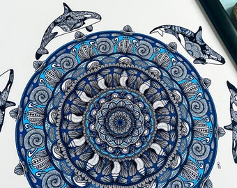 Orca Mandala Svg - Etsy