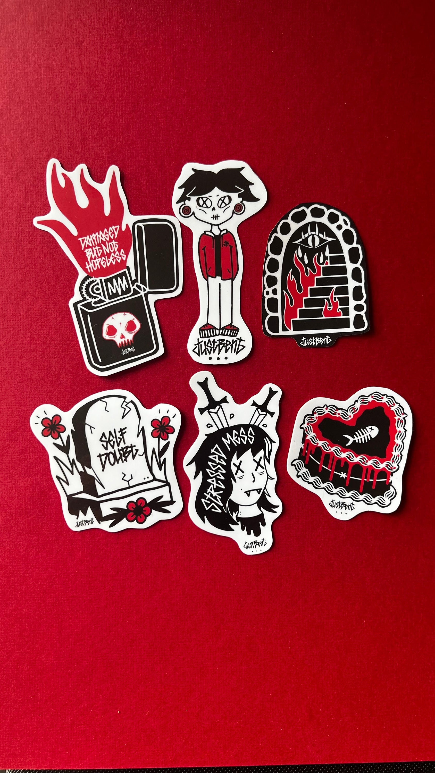 Justbent Sticker Pack V.2 Original Art Stickers, Notebook Sticker ...