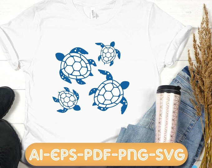Sea Turtles SVG, Bright Colored Sea Turtle Svg Beach SVG Beach Signs ...