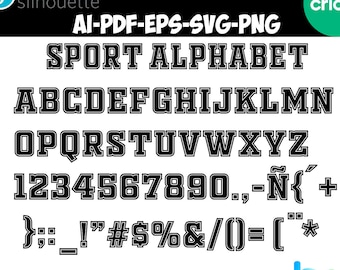 Jersey Font Cricut | Etsy