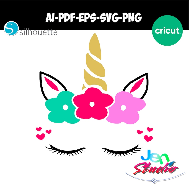 Unicorn Face Flower Svg Unicorn Svg Cute Unicorn Svg - Etsy