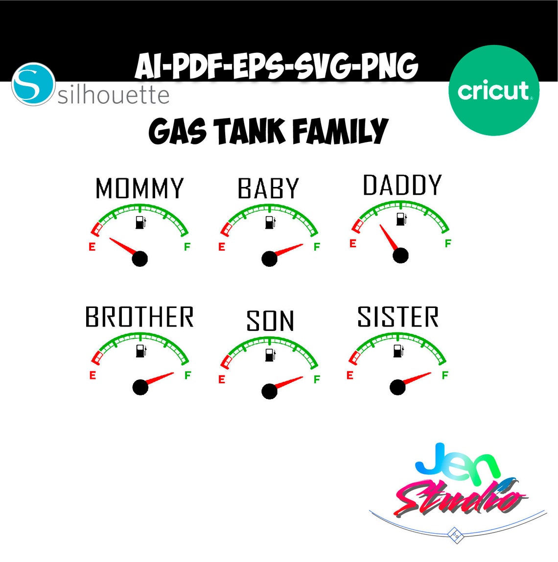 Family gas tank bundle svg family svg gas tank mom svg baby | Etsy