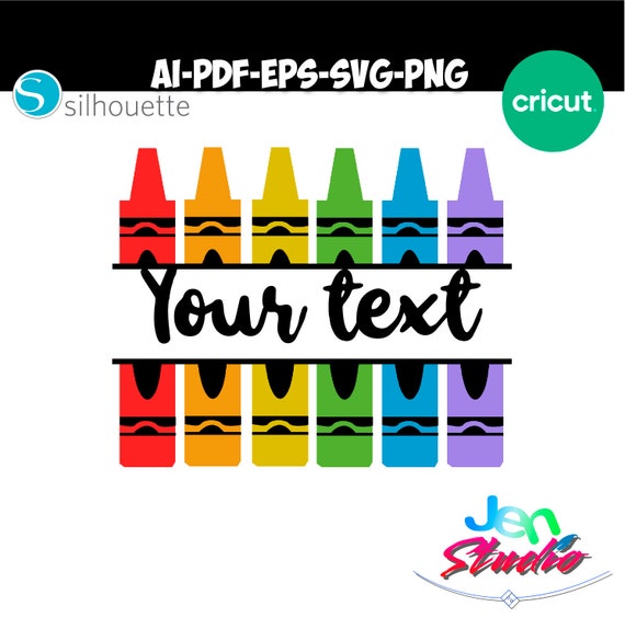 Crayon svg crayon monogram svg teacher svg kid crayon svg | Etsy