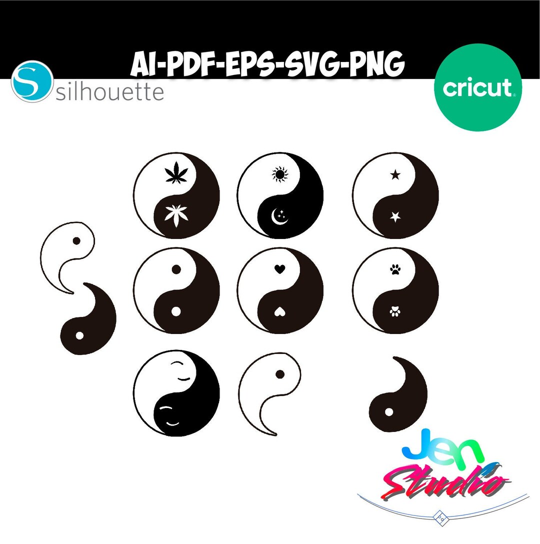 Yin-yang Pack Svg, Yin-yang Svg, Yin-yang Png, Taoism Svg, Hippie Svg ...
