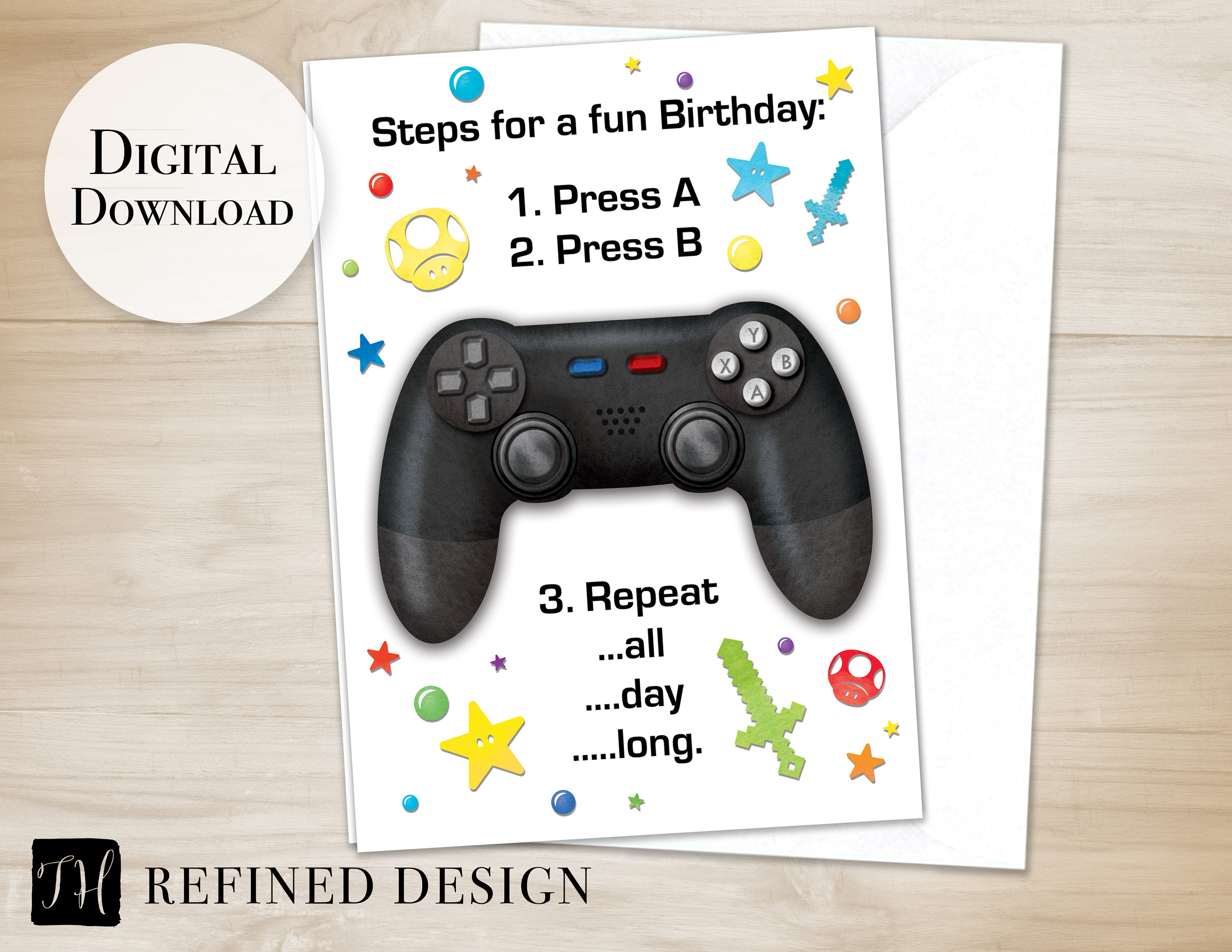 Video Game Gamer Funny Fun Birthday Greeting Card For Son | Etsy