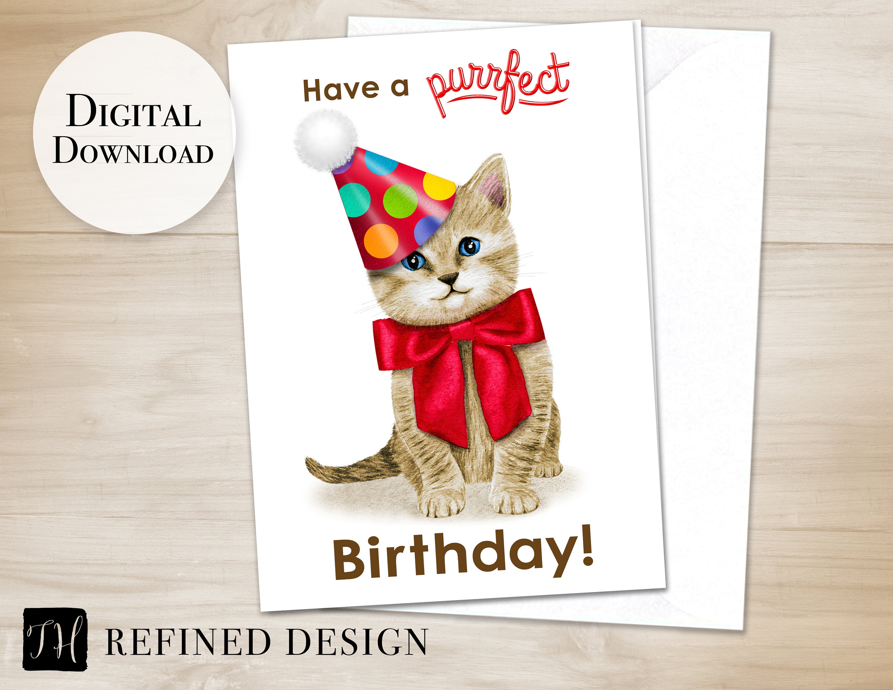 Paper & Party Supplies Happy Birthday card Printable Greeting Card ...