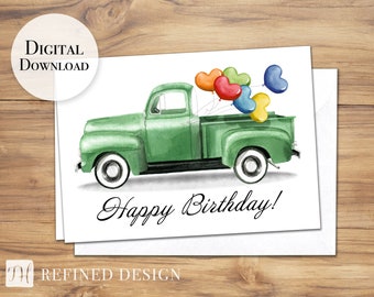 Truck Happy Birthday | Etsy