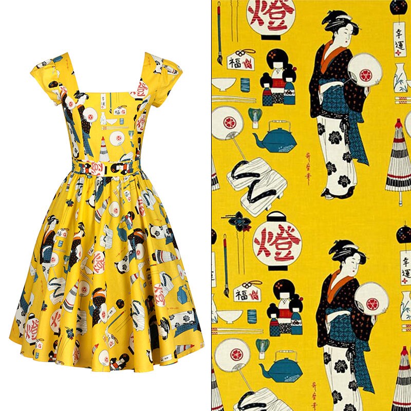 Japanese Style Clothing Fabrics Japanese Geisha Pattern - Etsy