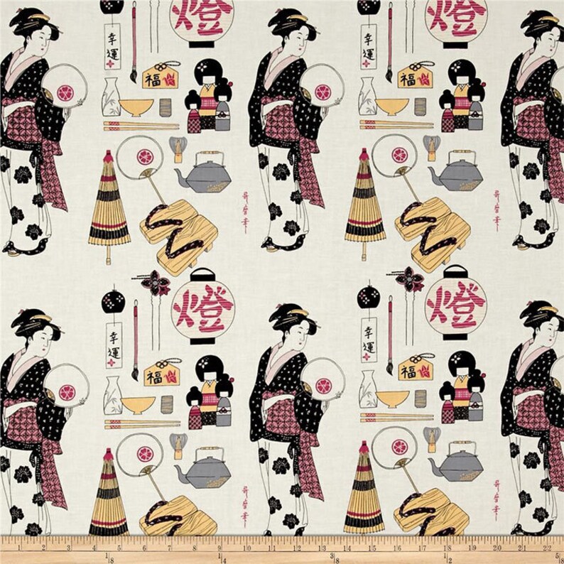 Japanese Style Clothing Fabrics Japanese Geisha Pattern - Etsy