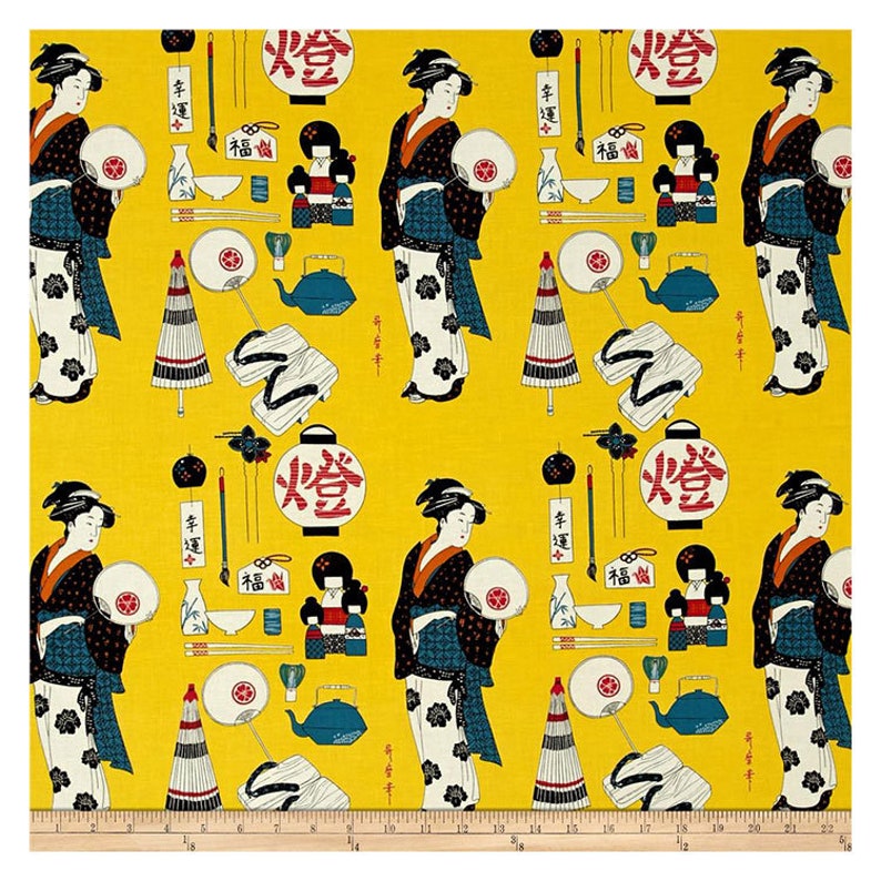 Japanese Style Clothing Fabrics Japanese Geisha Pattern - Etsy