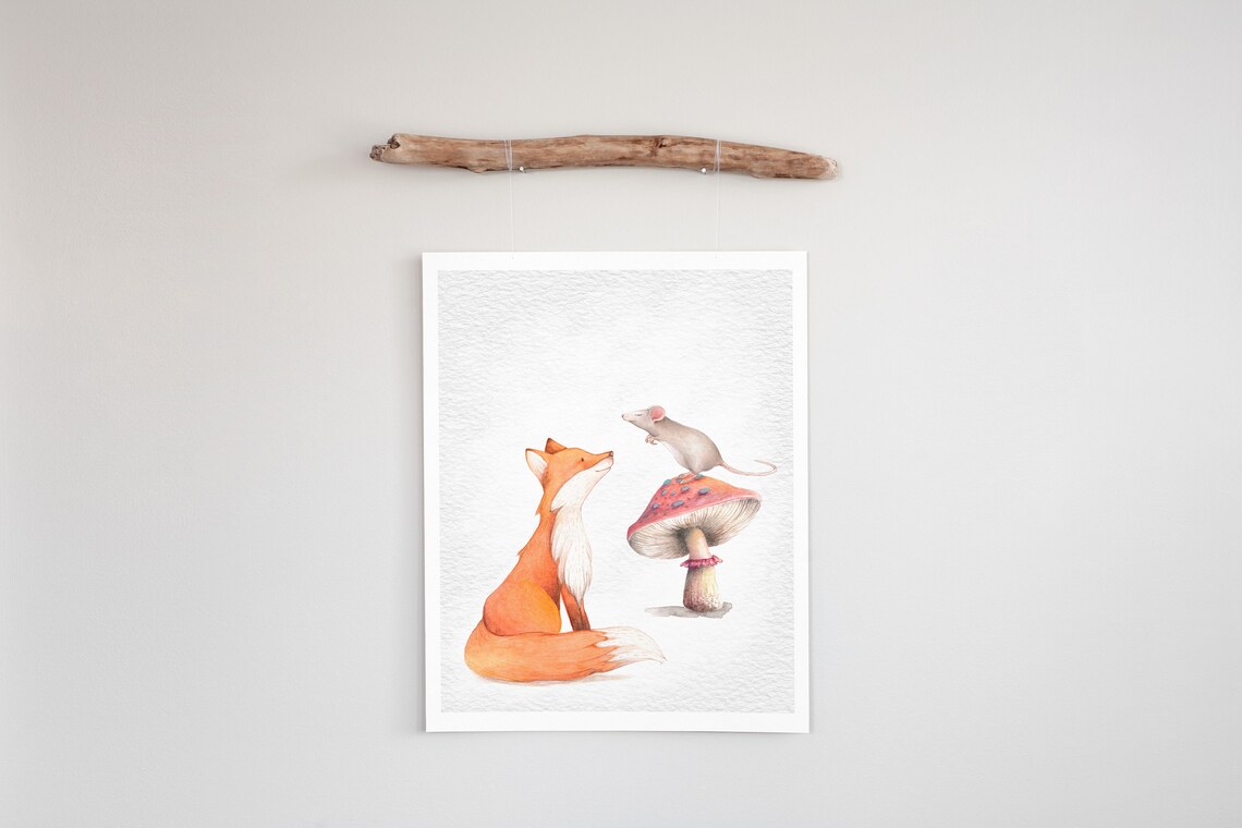 An Adorable Fox Print Perfect for Baby's Nursery or for Card Making. - Etsy