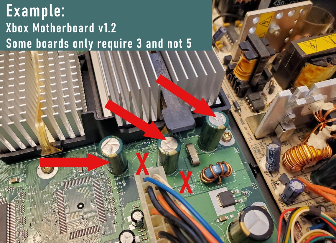 Ultra Premium Original Xbox Capacitor Replacement Kit for CPU - Etsy