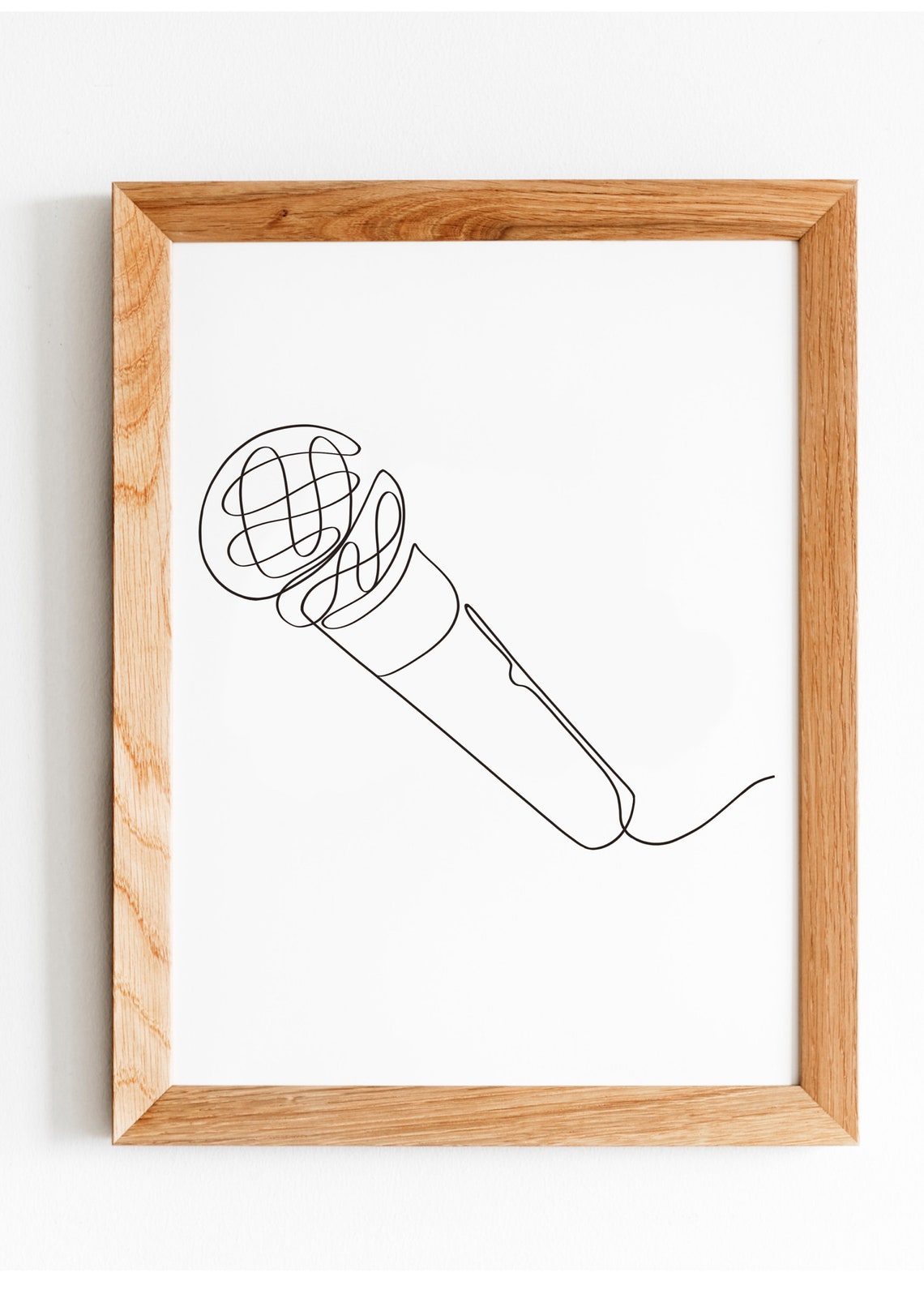 Abstract Microphone, Music Print, Minimalist Art, Single Line ...