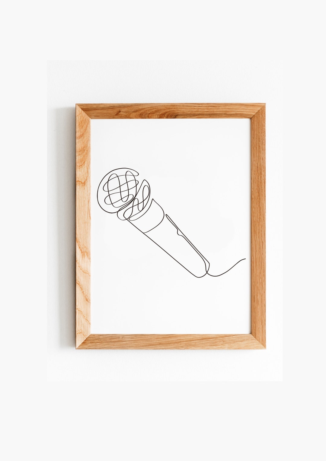 Abstract Microphone, Music Print, Minimalist Art, Single Line ...