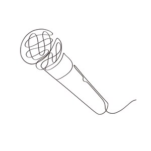 Abstract Microphone, Music Print, Minimalist Art, Single Line ...