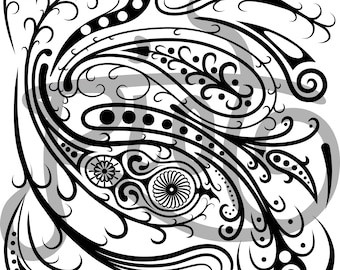 Vector Paisley SVG Digital Download Customizable Cut File or Printable ...