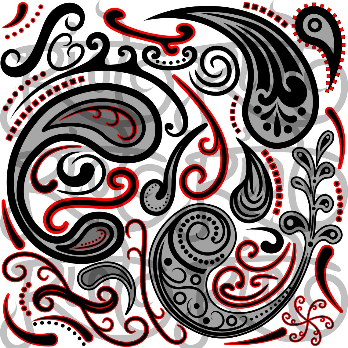 Vector Paisley SVG Digital Download Customizable Cut File or Printable ...