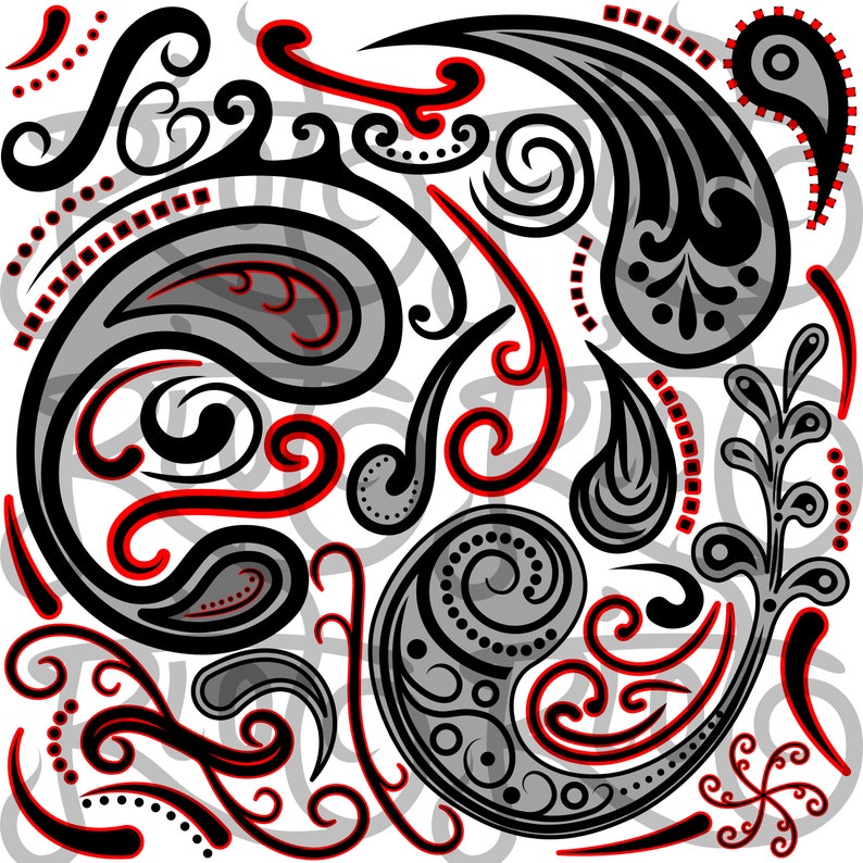 Vector Paisley SVG Digital Download Customizable Cut File or Printable ...