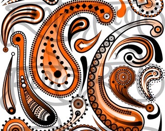 Vector Paisley SVG Digital Download Customizable Cut File or Printable ...