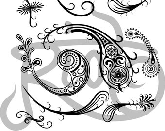 Vector Paisley SVG Digital Download Customizable Cut File or Printable ...