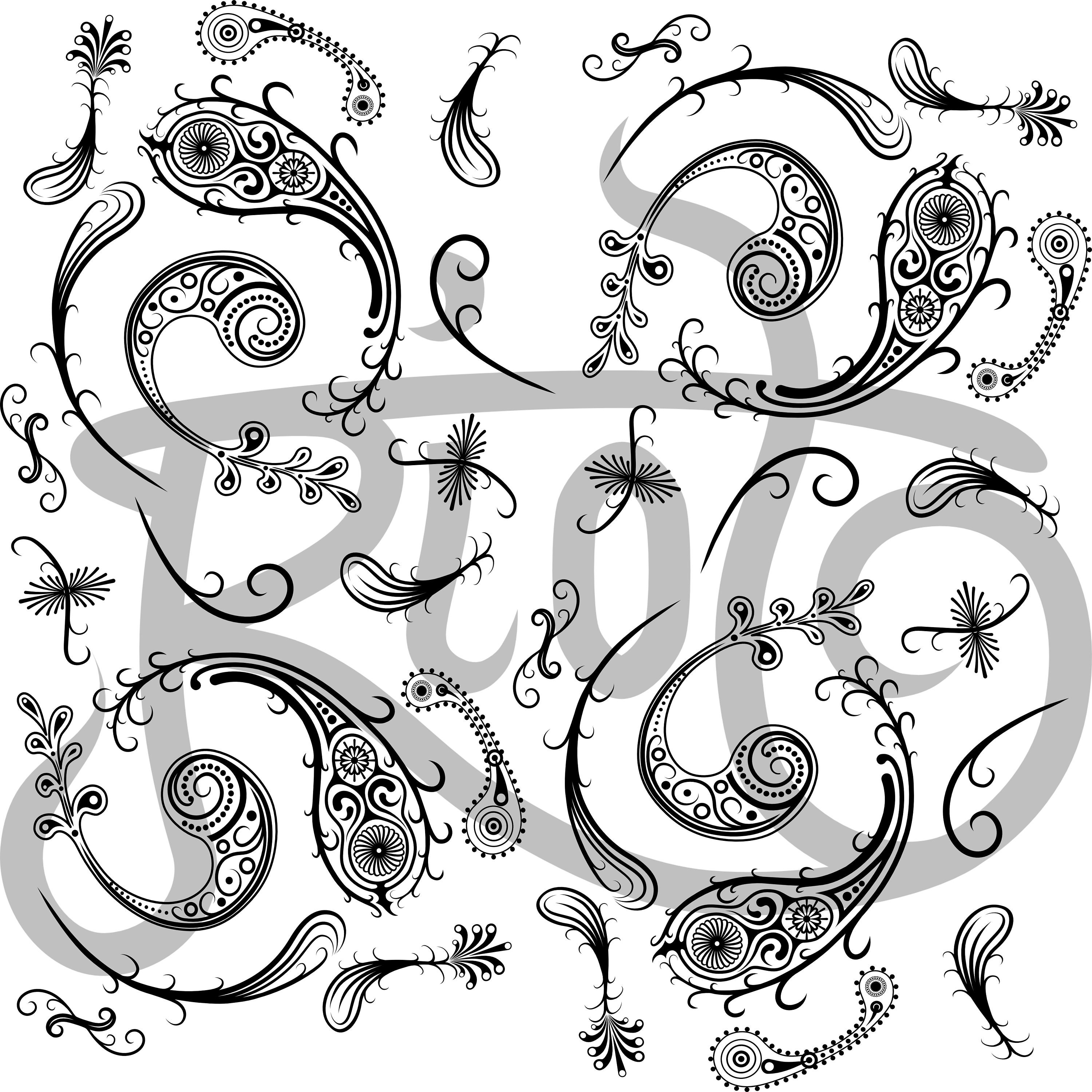 Vector Paisley Tiles Digital Download Customizable Printable SVG - Etsy