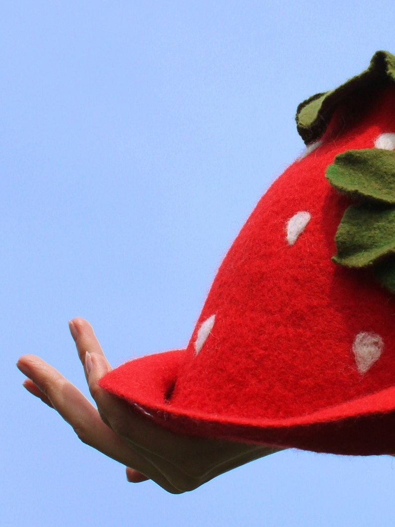 Red Sauna Hat for Women, Red Strawberry Sauna Cap, Sauna Accessories ...