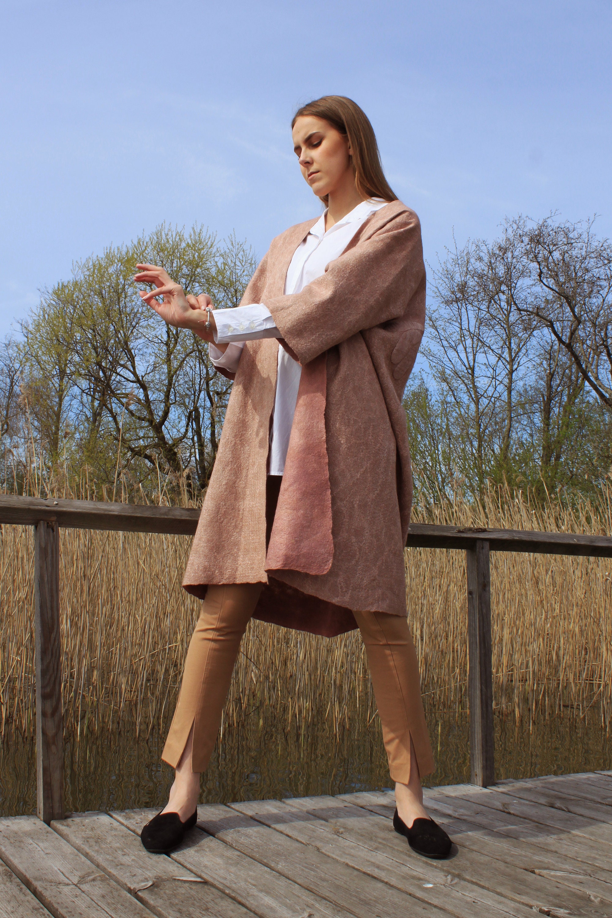 Felted Coat Nuno Felted Coat Merino Wool Coat Hand Felted - Etsy
