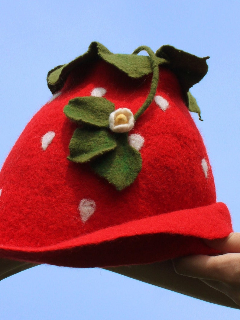 Red Sauna Hat for Women, Red Strawberry Sauna Cap, Sauna Accessories ...