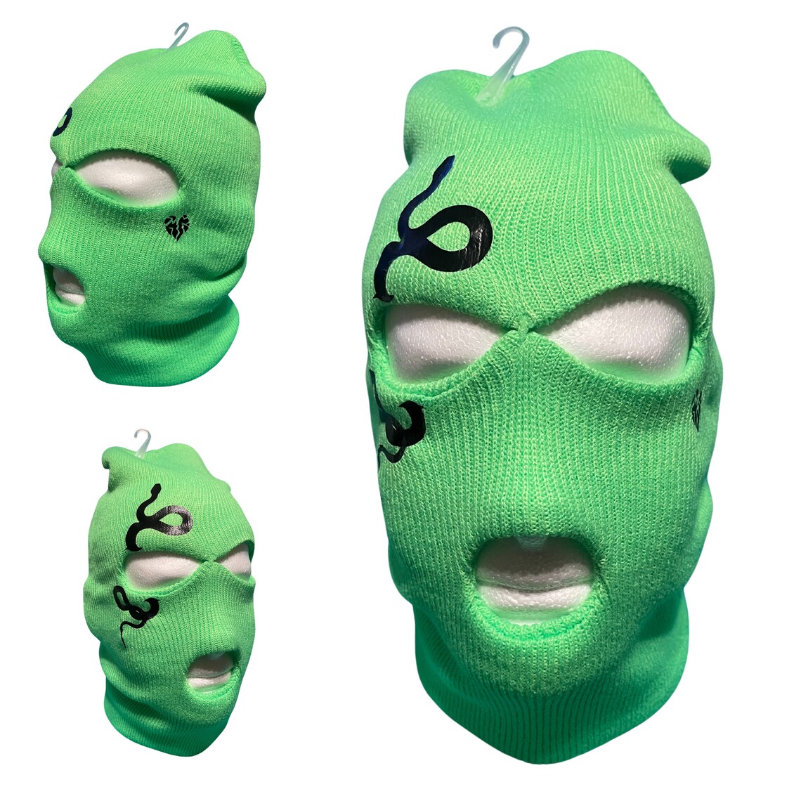 Balaclava 3 Hole Ski Mask Snake W/ Broken Heart | Etsy