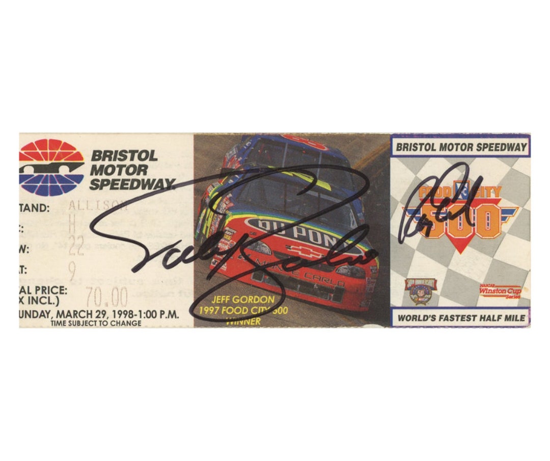 1998 Food City 500 Signed NASCAR Race Ticket (COA) Todd Bodine & Ray ...