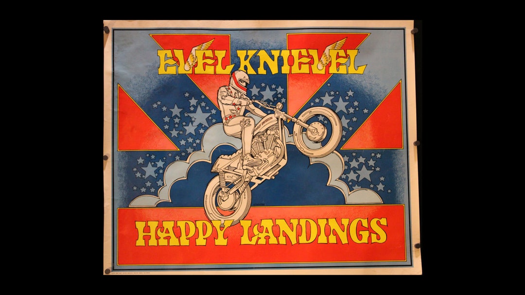 Rarest Evel Knievel 1970s Original Poster Happy Landings - Etsy