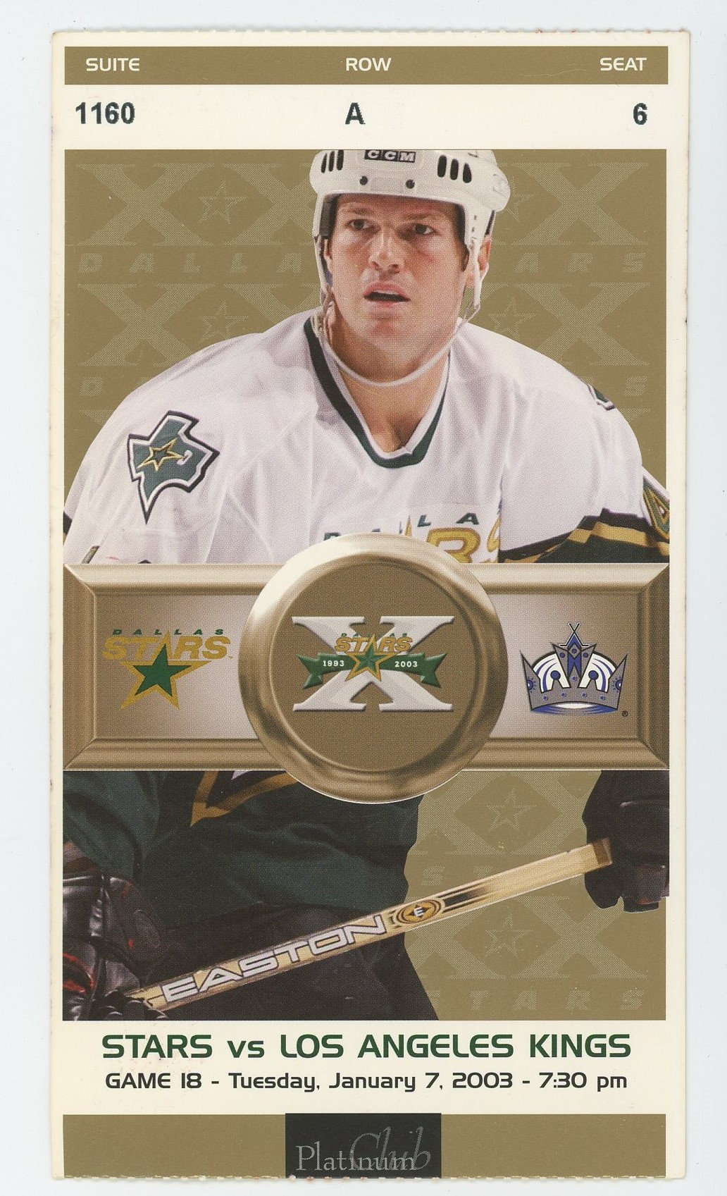 2003 NHL Ticket Stub for Dallas Stars Vs LA Kings Ticket Stub! Vintage ...