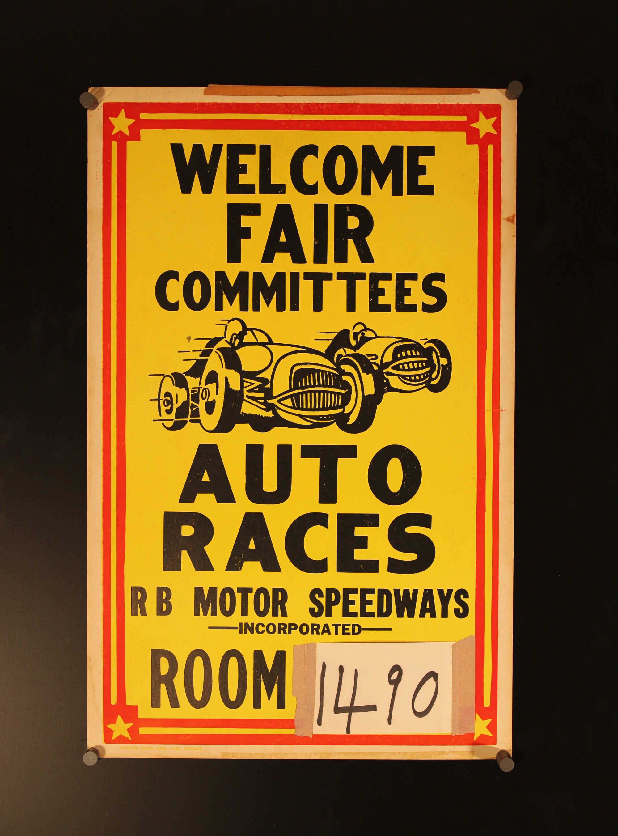 1960s RB Motor Speedway Auto Racing 14X22 Framed Poster! Rare Stock ...