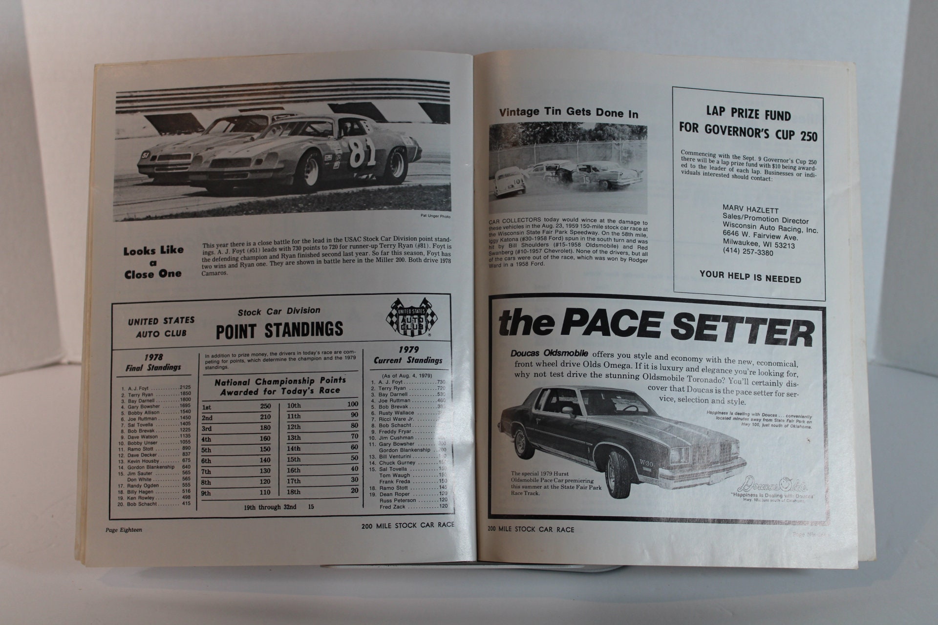 1979 Wisconsin Stock Car Racing Program Rare Vintage 200-mile National ...