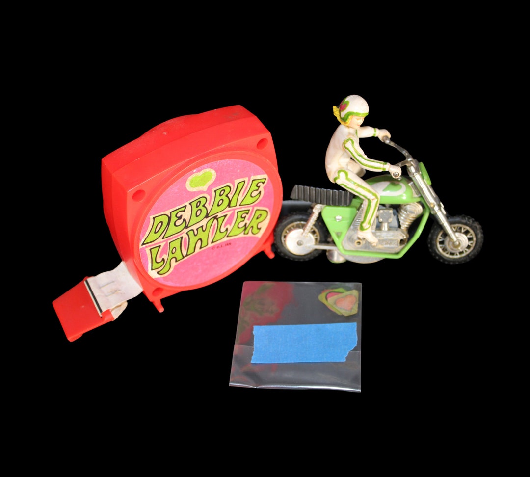 1970s Debbie Lawler Kenner TTP Daredevil Cycle, Figure & Measuring Tape ...
