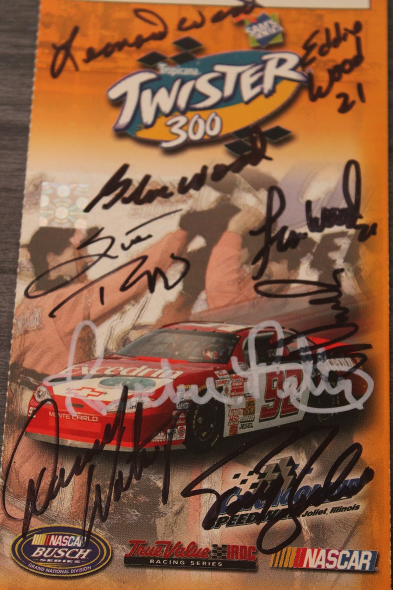NASCAR Multi Signed Race Ticket 8-racers Autograph Racing Stub 4 Woods ...