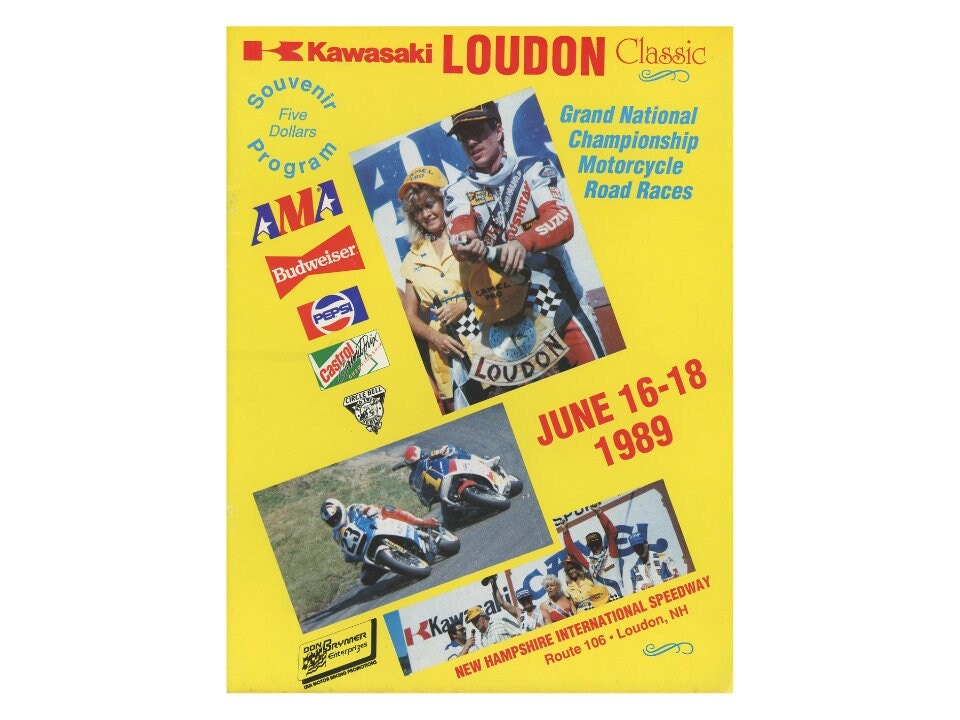 1989 Loudon Classic Championship Racing Program! Vintage Road Race, AMA ...